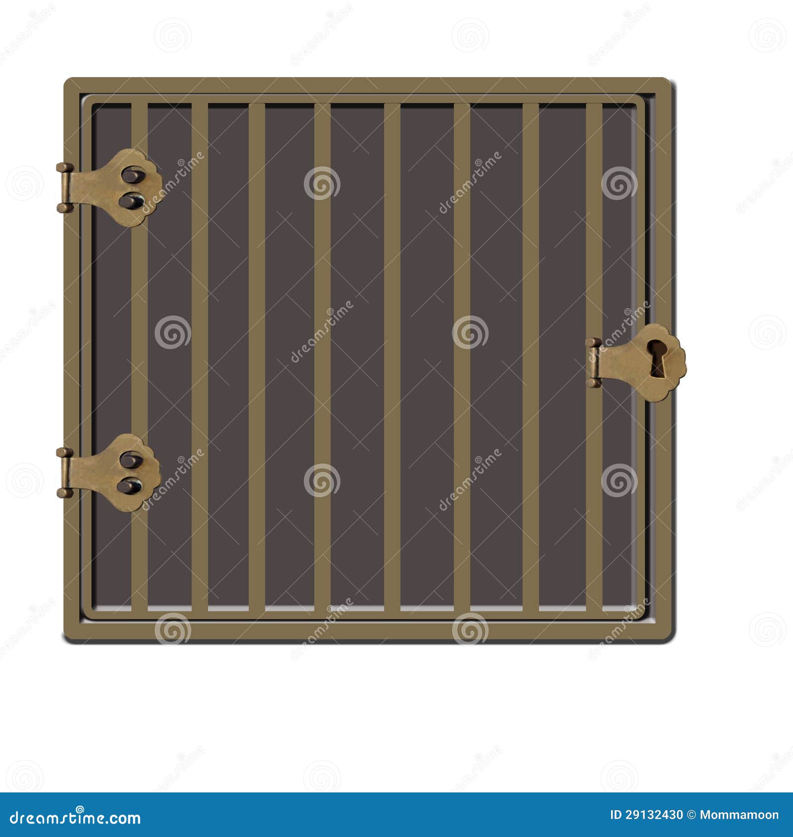 Gold or Bronze Cage or Jail Cell Stock Illustration - Illustration of ...
