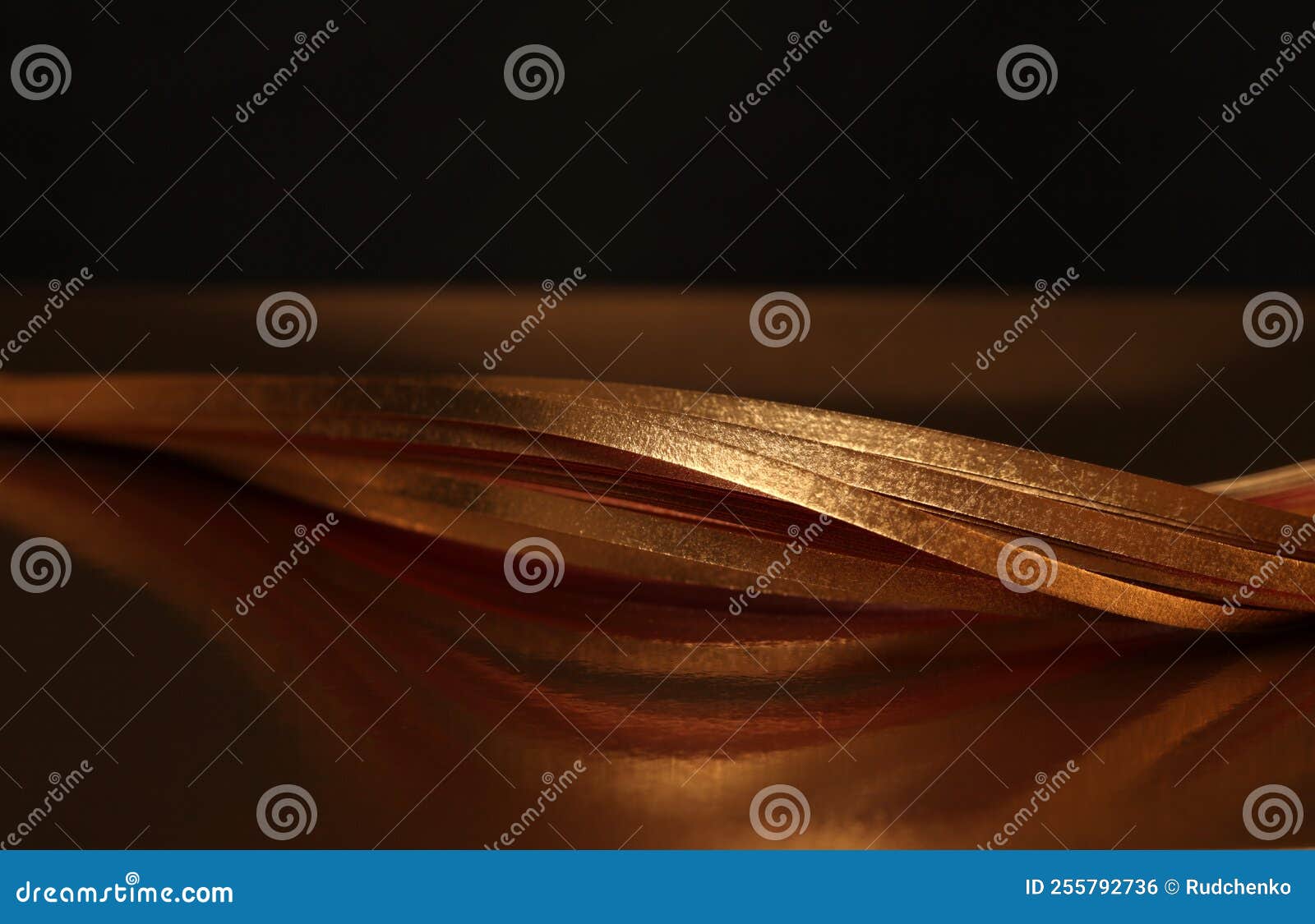 Gold Bronze Wave on Brown. Abstract Horizontal Luxury Backgound Stock ...