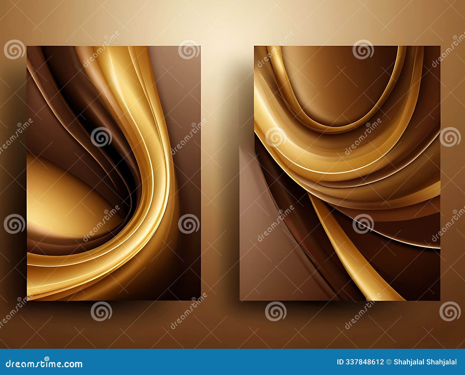 Gold and Brown Abstract Background Templates. Stock Illustration ...
