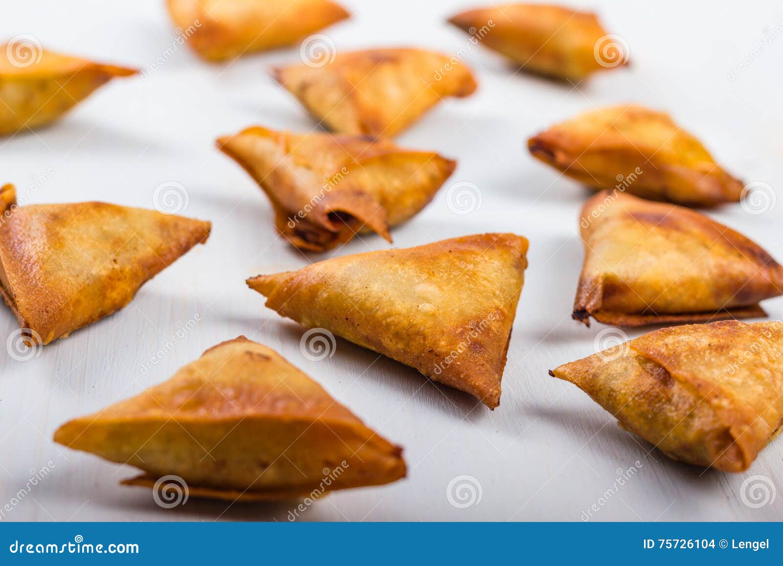 Gold and Brown Deep Fried Chicken Samosas. Stock Photo - Image of ...