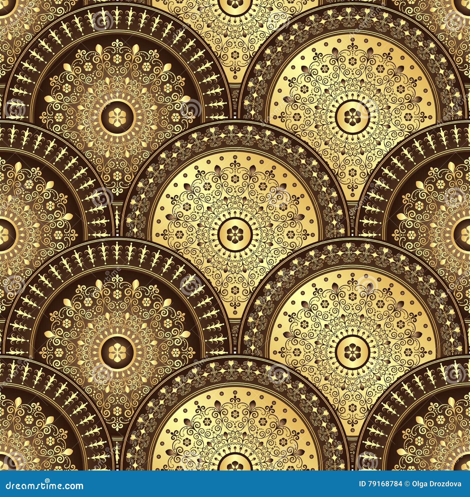 Gold and Brown Seamless Pattern Stock Vector - Illustration of handmade ...