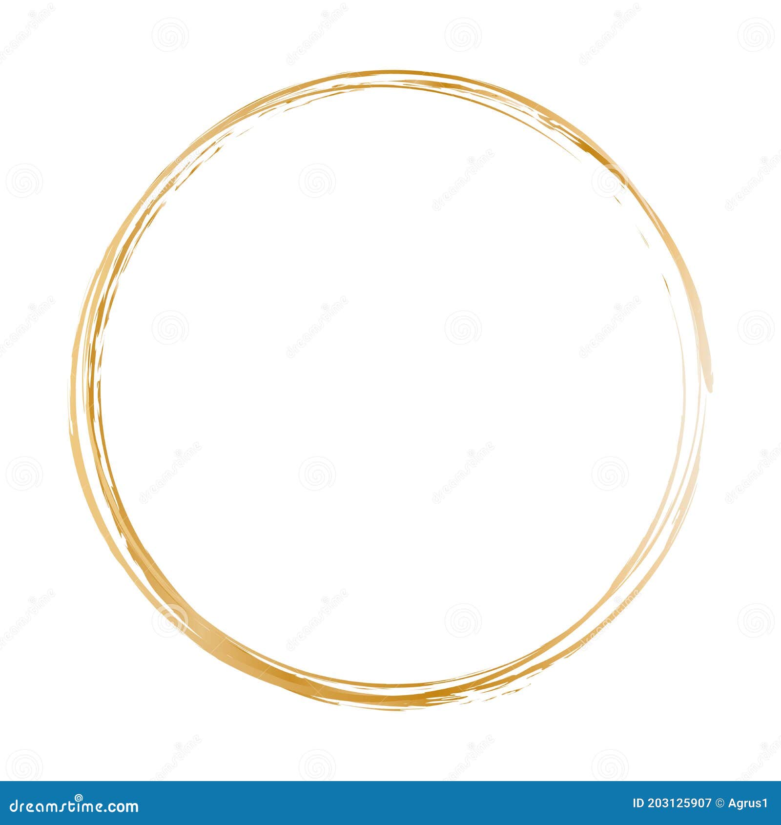 Gold Brush Round Frame Banners on White Background Stock Vector ...