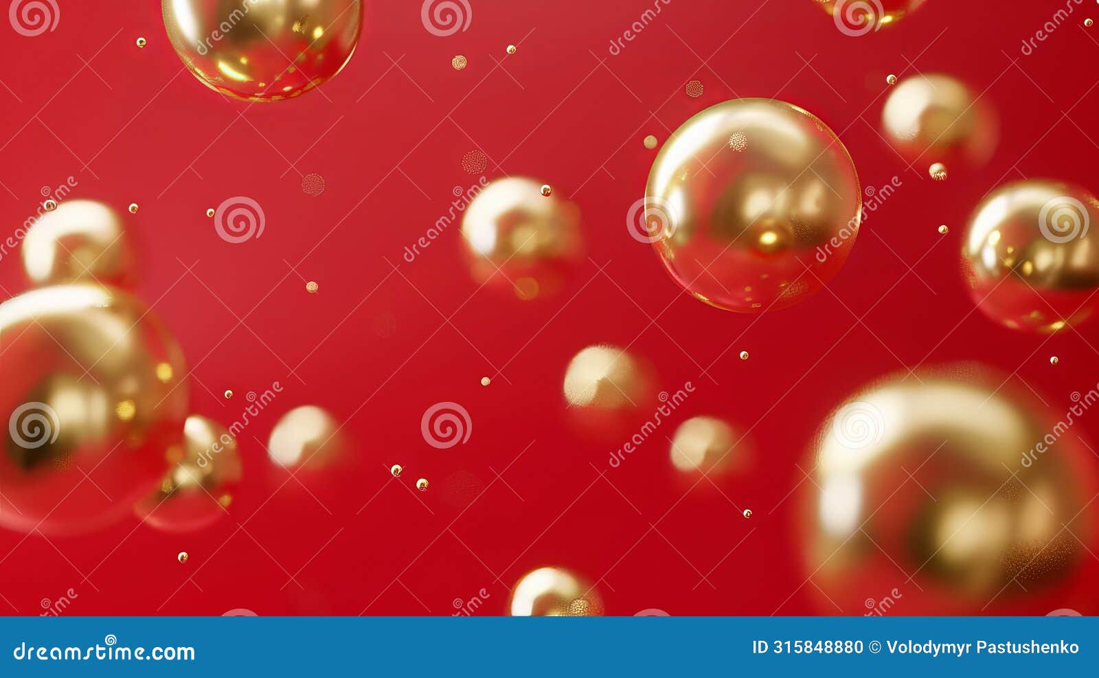 Gold Bubbles on Red Background Stock Photo - Image of bubbles, fluid ...