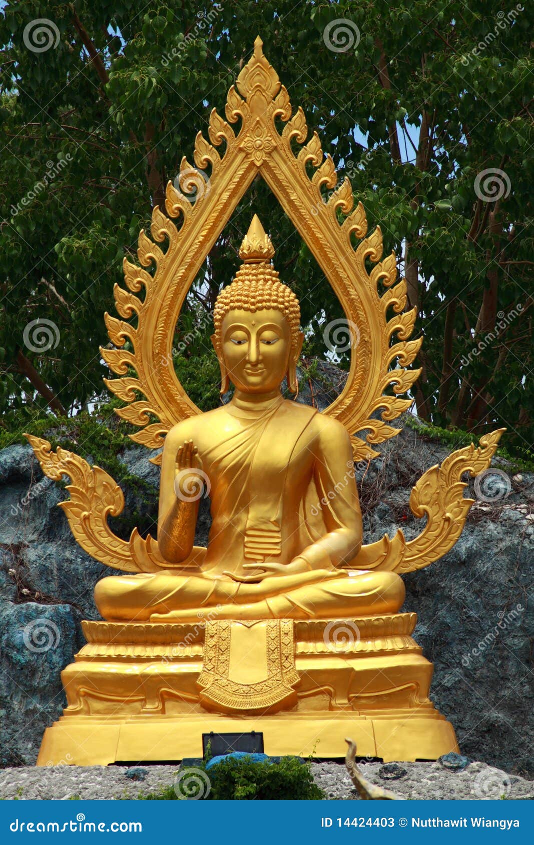 Gold buddha stock image. Image of culture, symbol, bless - 14424403