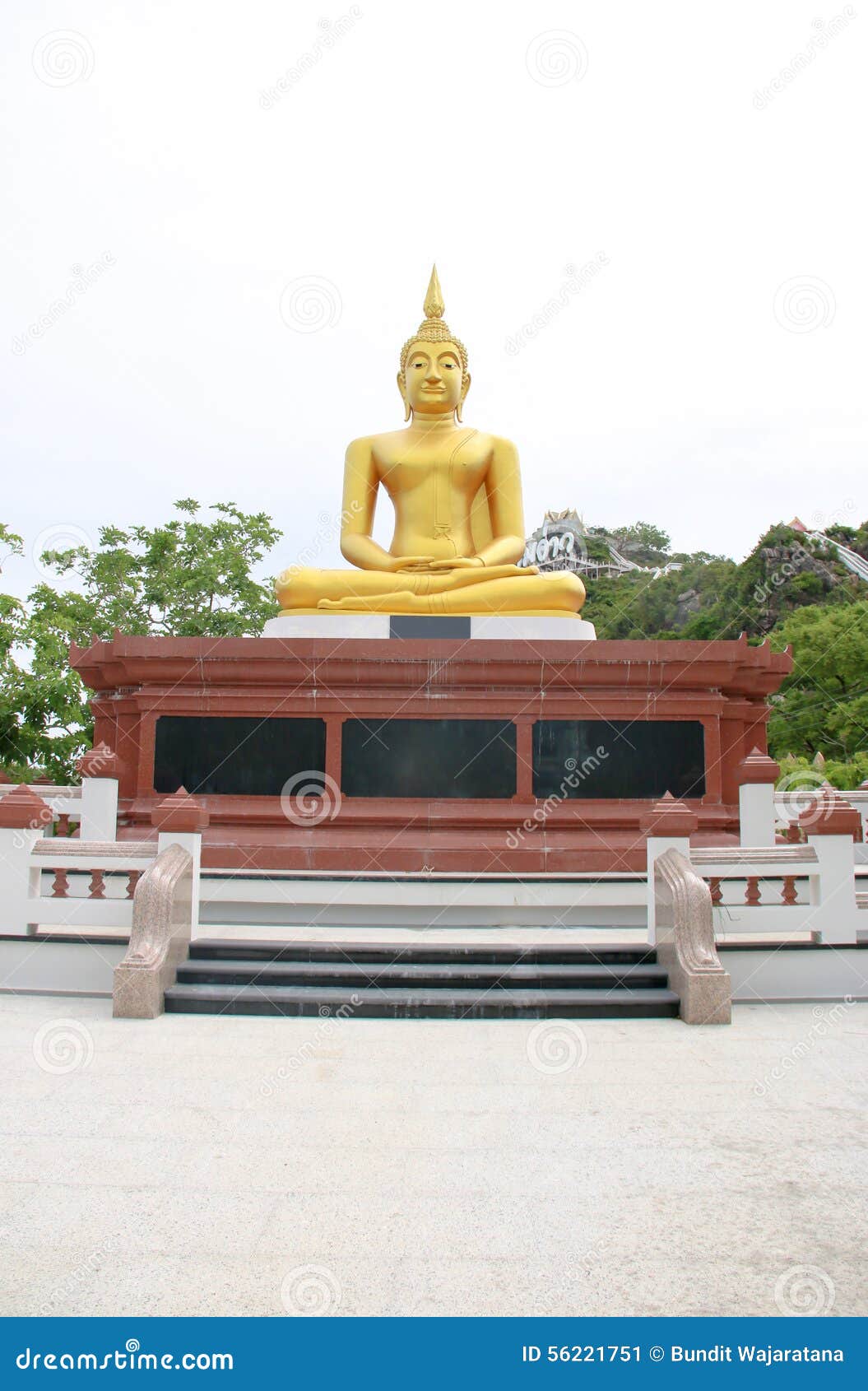 Gold Buddha with Base on White Background Stock Image - Image of asia ...