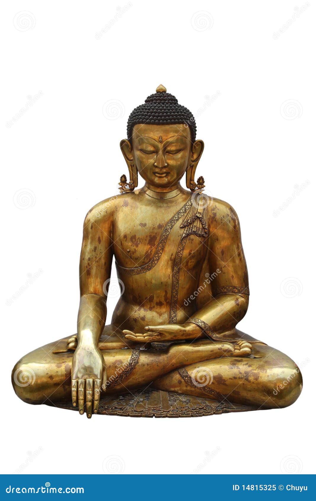 Gold buddha statue stock image. Image of spiritual, isolated - 14815325