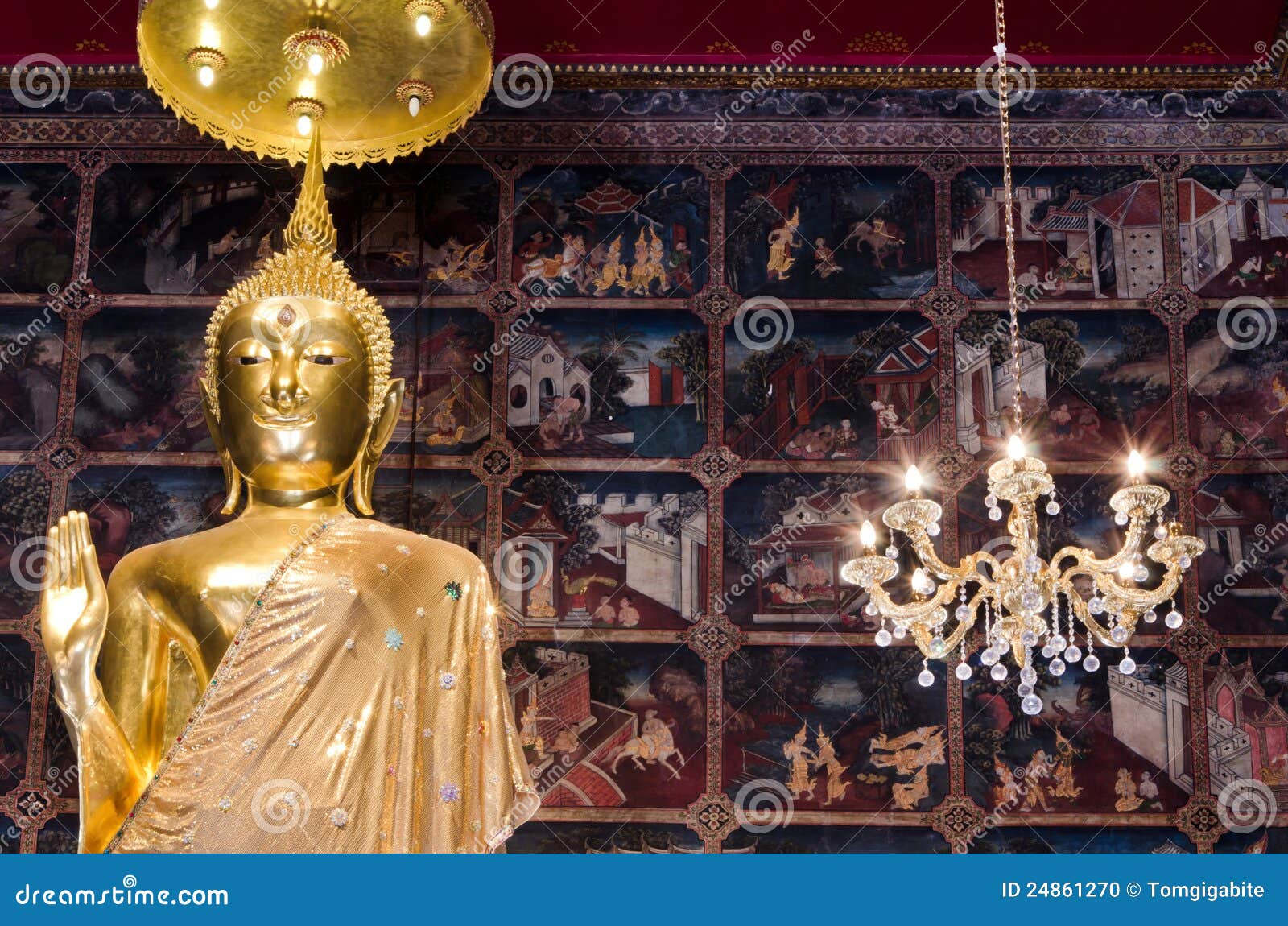 Gold buddha statue stock photo. Image of east, buddhism - 24861270