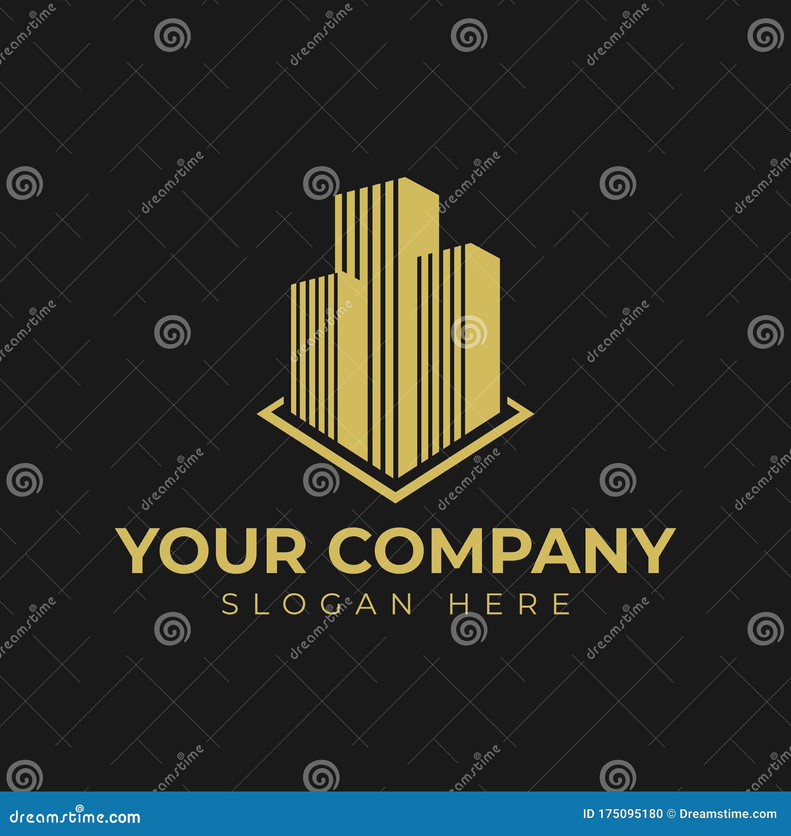 Gold Building and Business Logo Design Concept Stock Vector ...