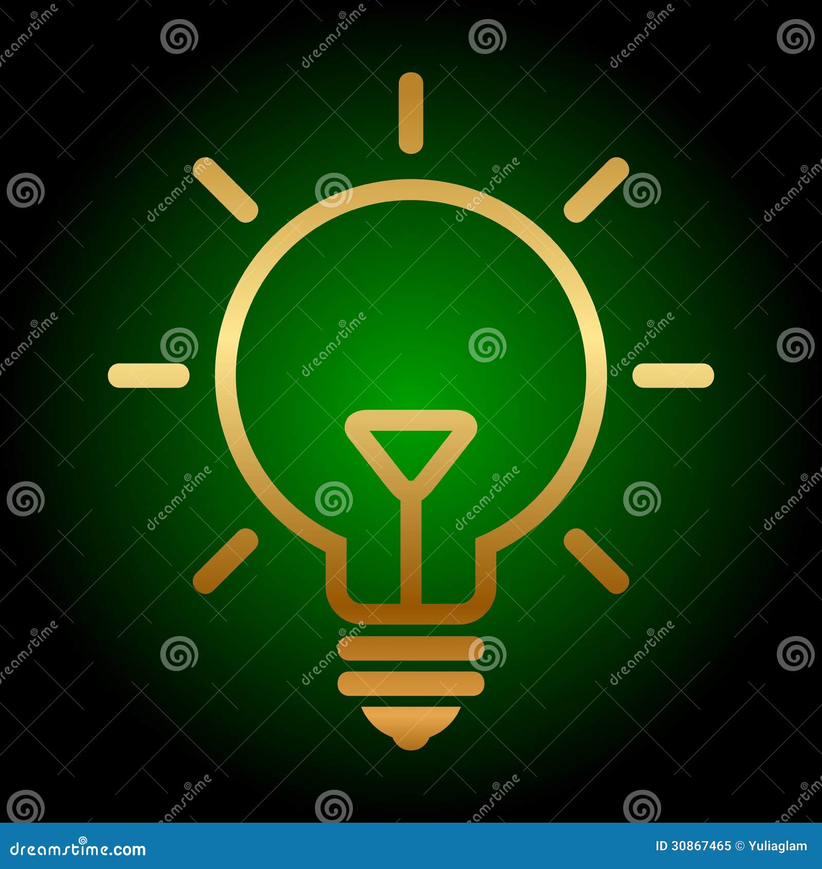 Gold bulb icon stock vector. Illustration of icon, design - 30867465