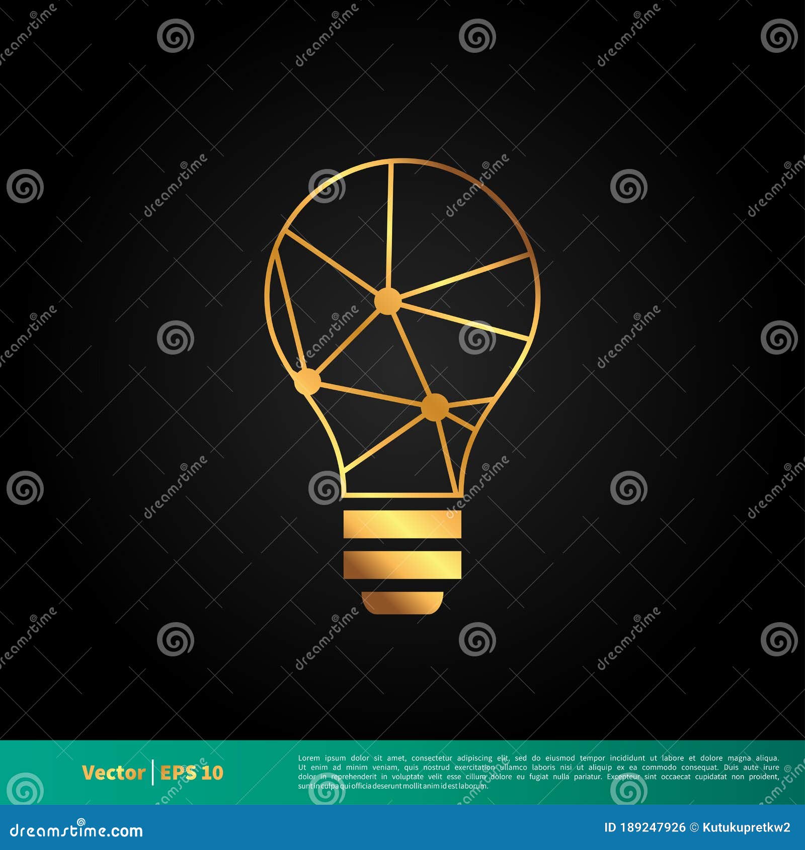Gold Bulb Line Icon Vector Logo Template Illustration Design. Vector ...