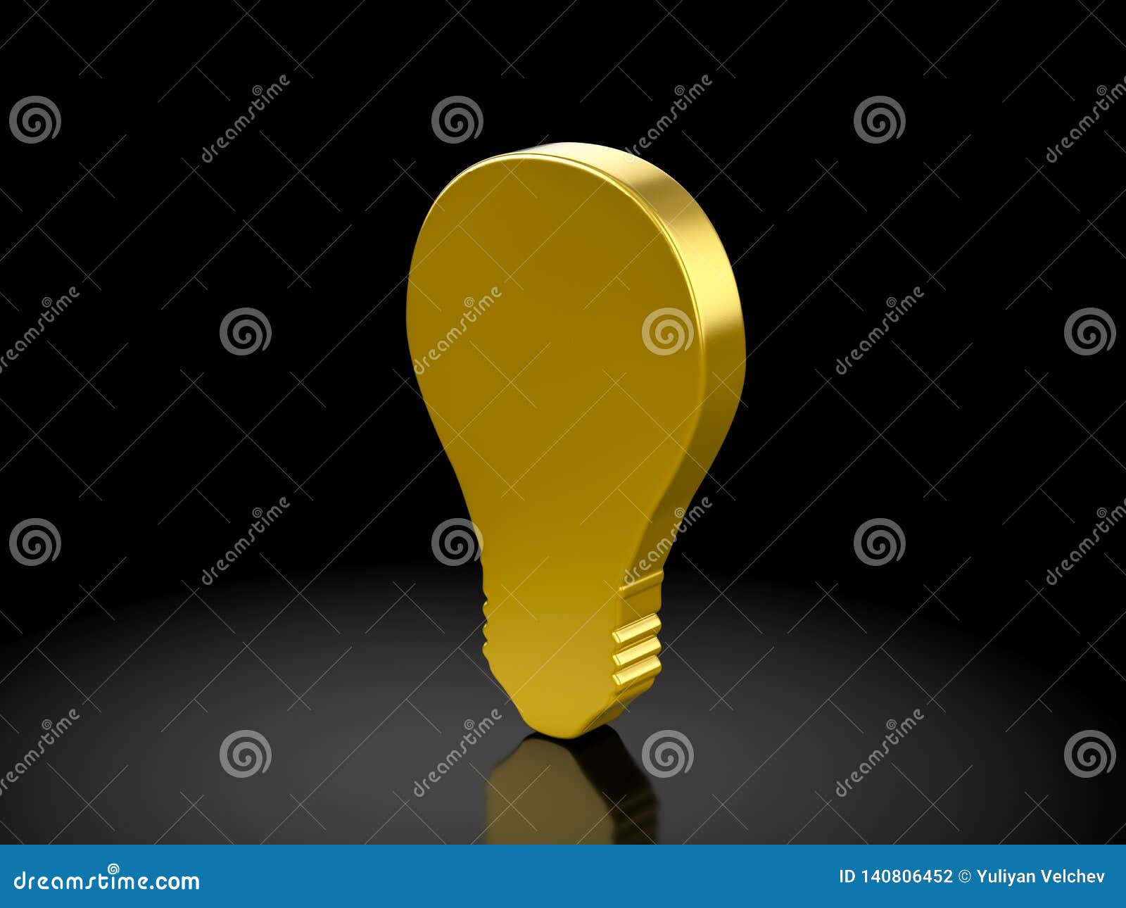 Gold bulb symbol stock illustration. Illustration of isolated - 140806452