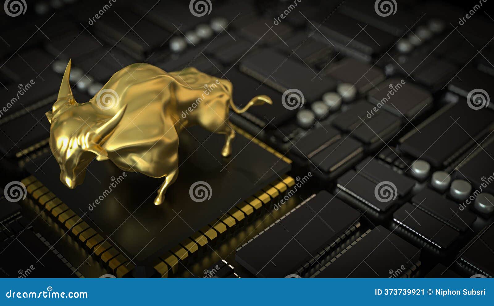 A Gold Bull Head With A Gold Frame Stock Photography | CartoonDealer ...