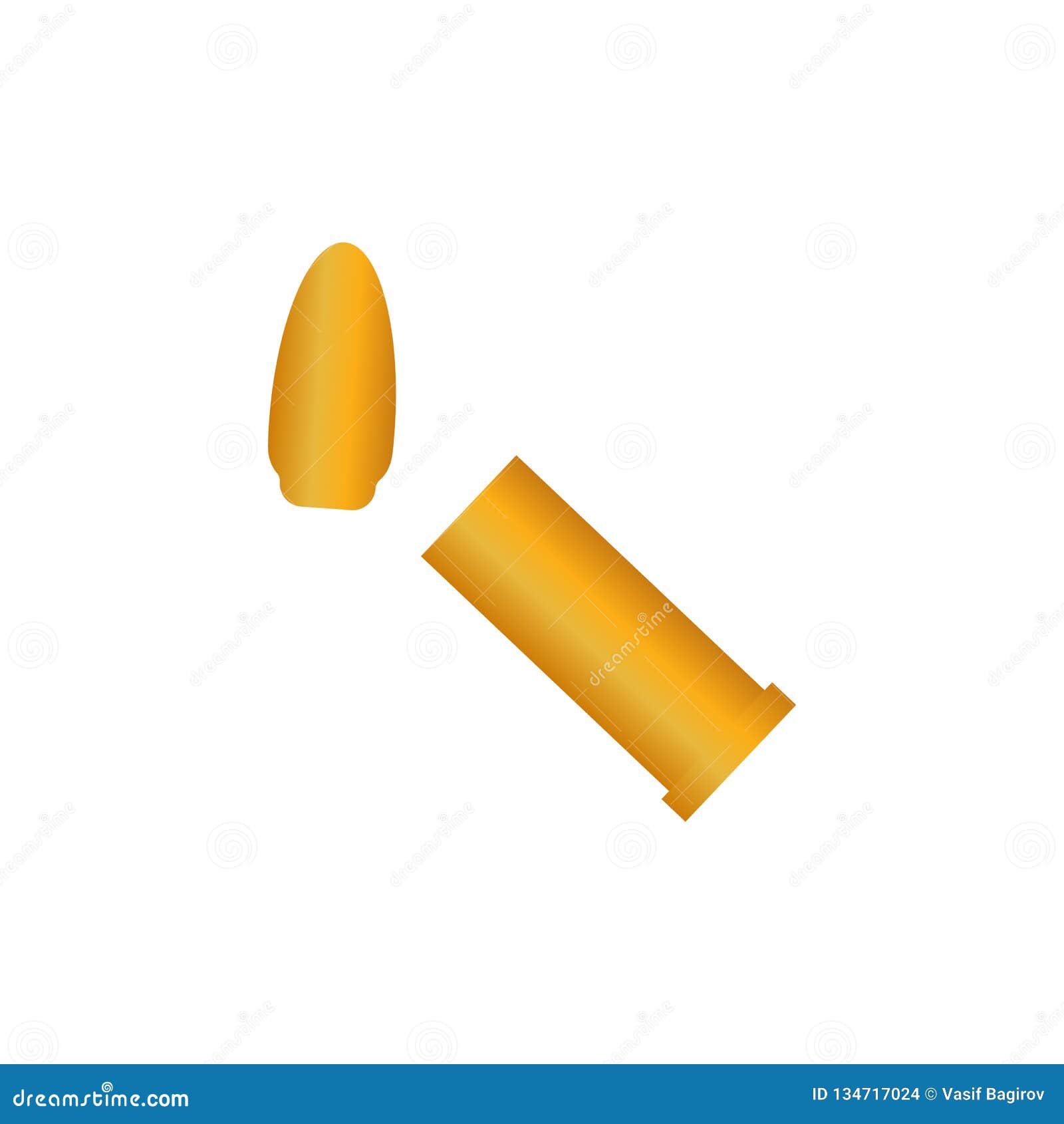 Gold Bullet Vector Illustation Stock Vector - Illustration of ...
