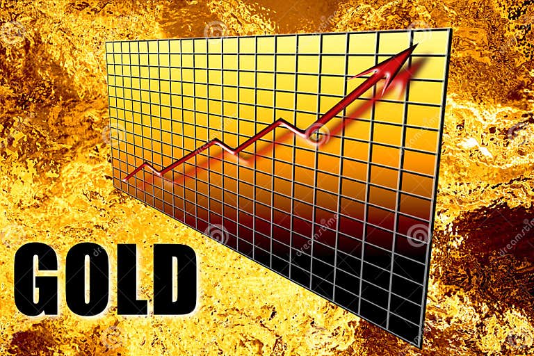 Gold Bullion Graph Arrow stock illustration. Illustration of economy ...