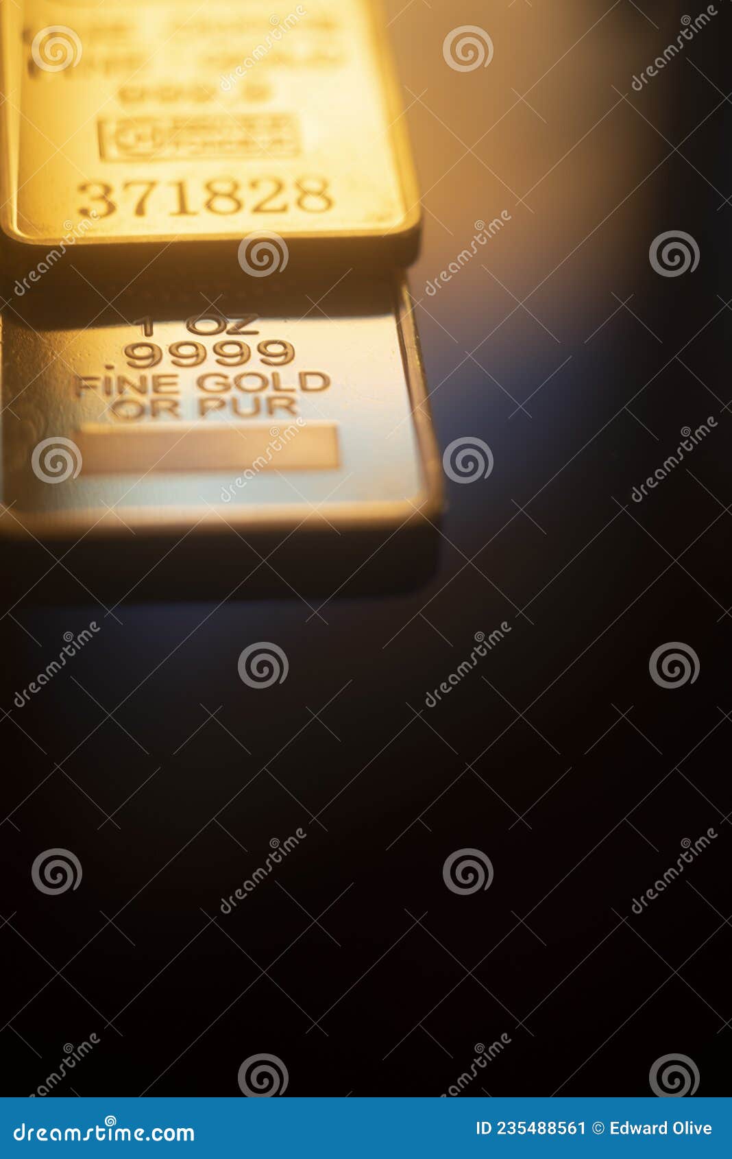 Gold bullion ingot bar stock image. Image of bars, economy - 235488561