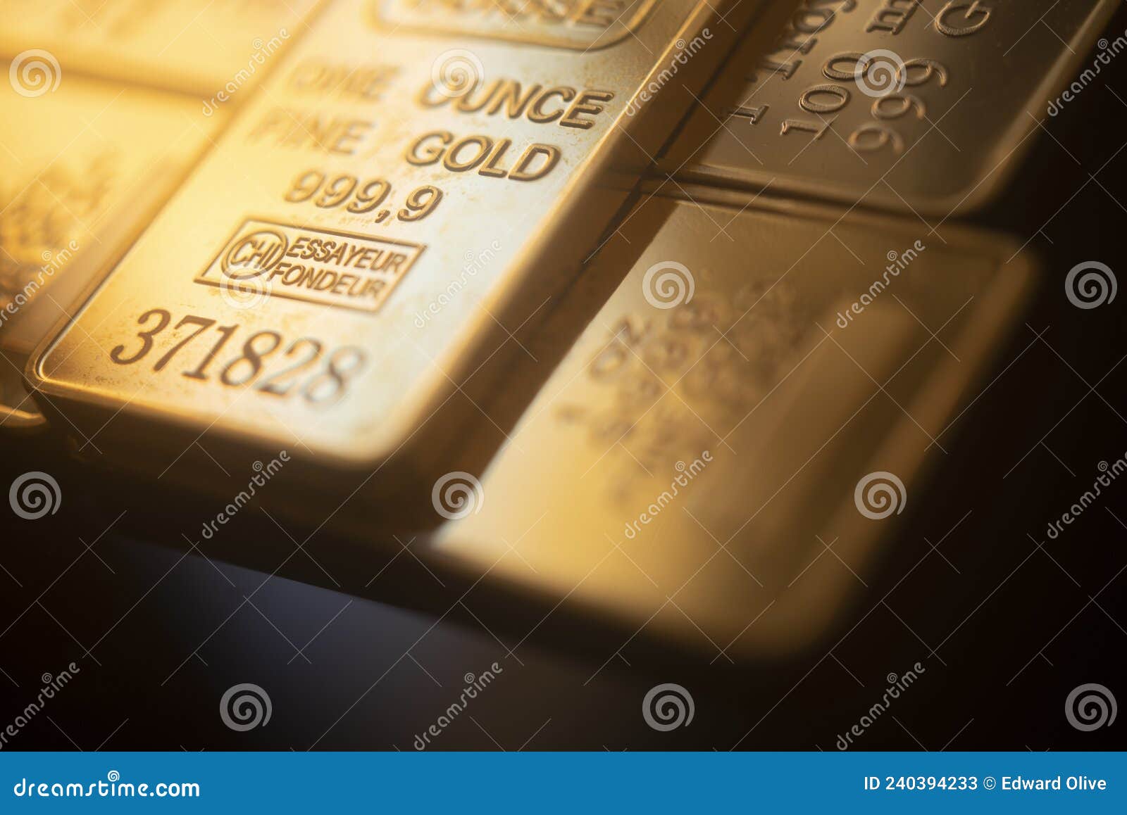 Gold bullion ingot bar stock image. Image of goldbars - 240394233