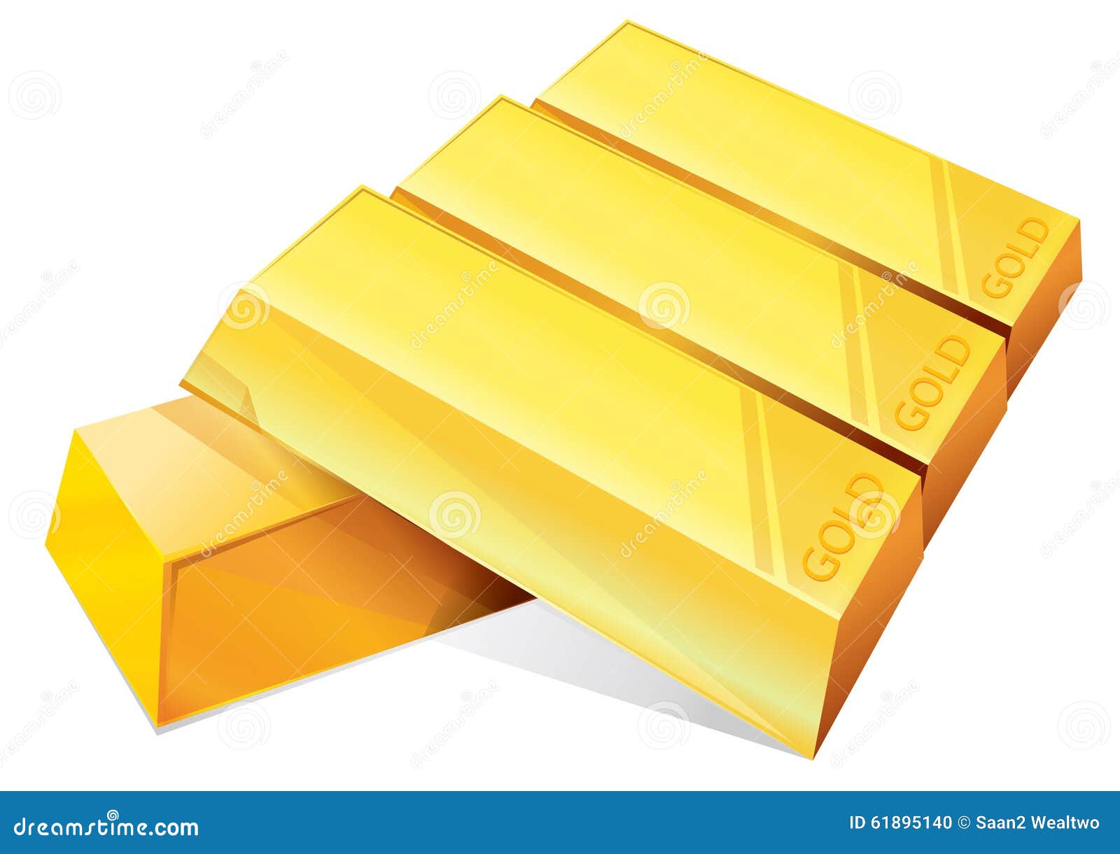 Gold Bullion stock vector. Illustration of blonde, object - 61895140