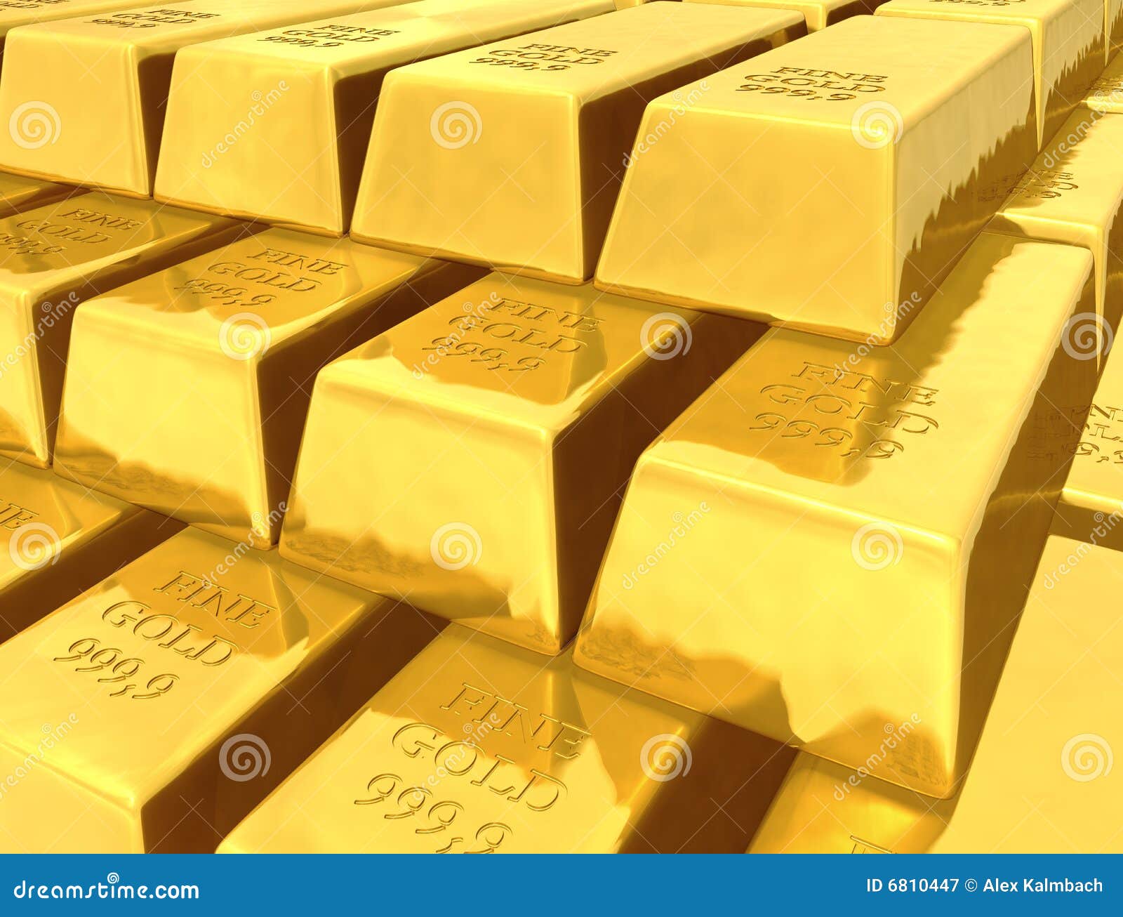 Gold Bullions On Yellow Background Stock Photo | CartoonDealer.com ...