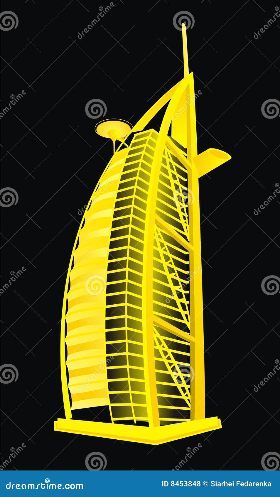 Burj Al Arab Drawing Sketch Cartoon Vector | CartoonDealer.com #152614799