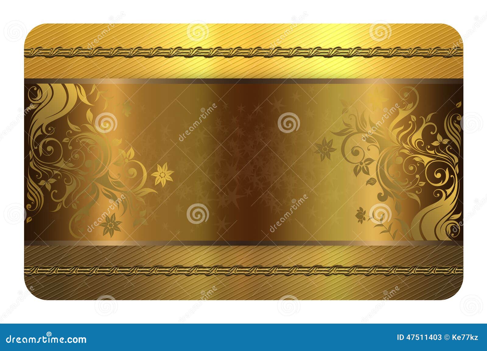 Gold Business or Gift Card Template. Stock Illustration - Illustration ...