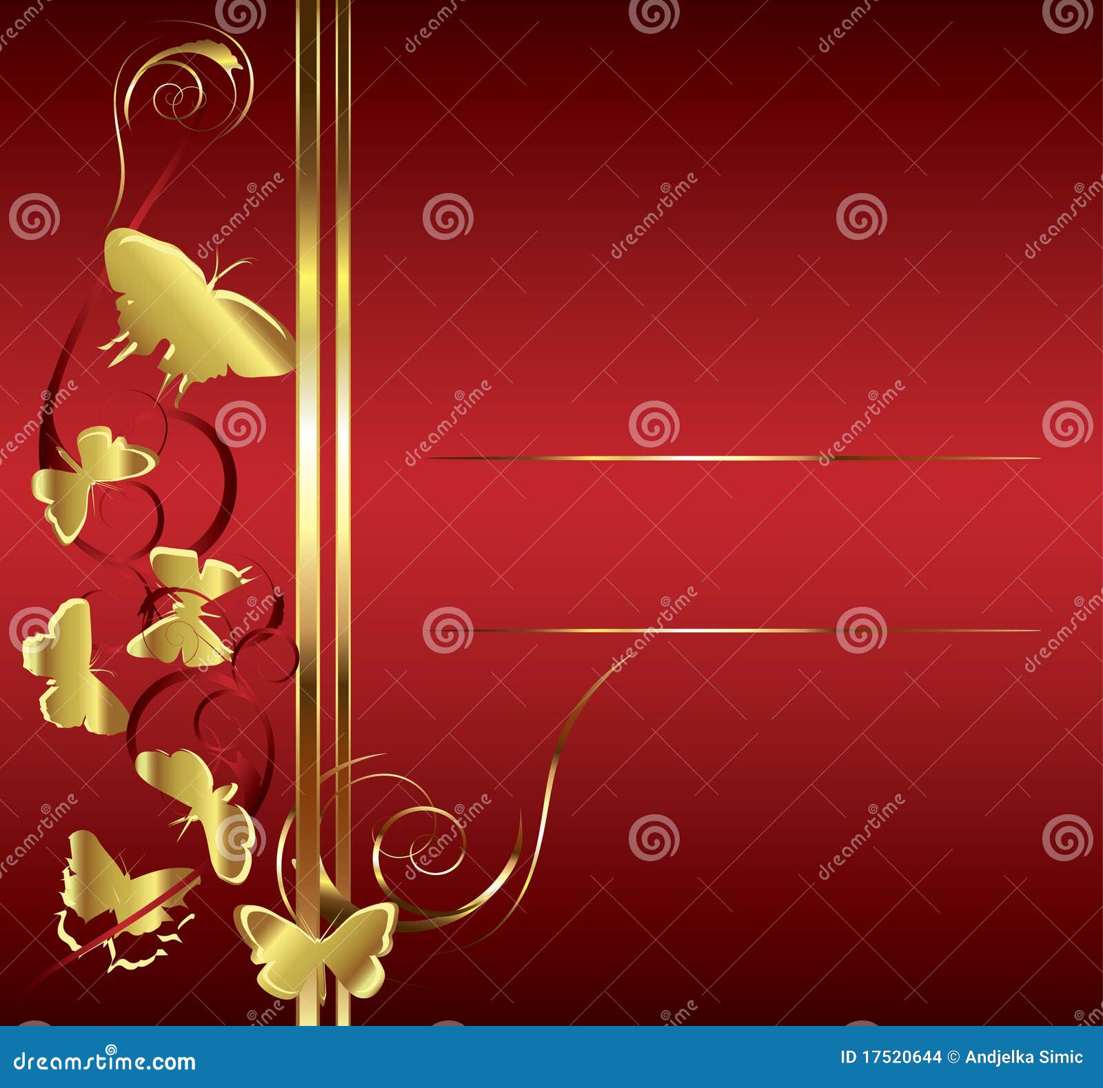 Gold Butterfly Vector Illustration | CartoonDealer.com #17520644