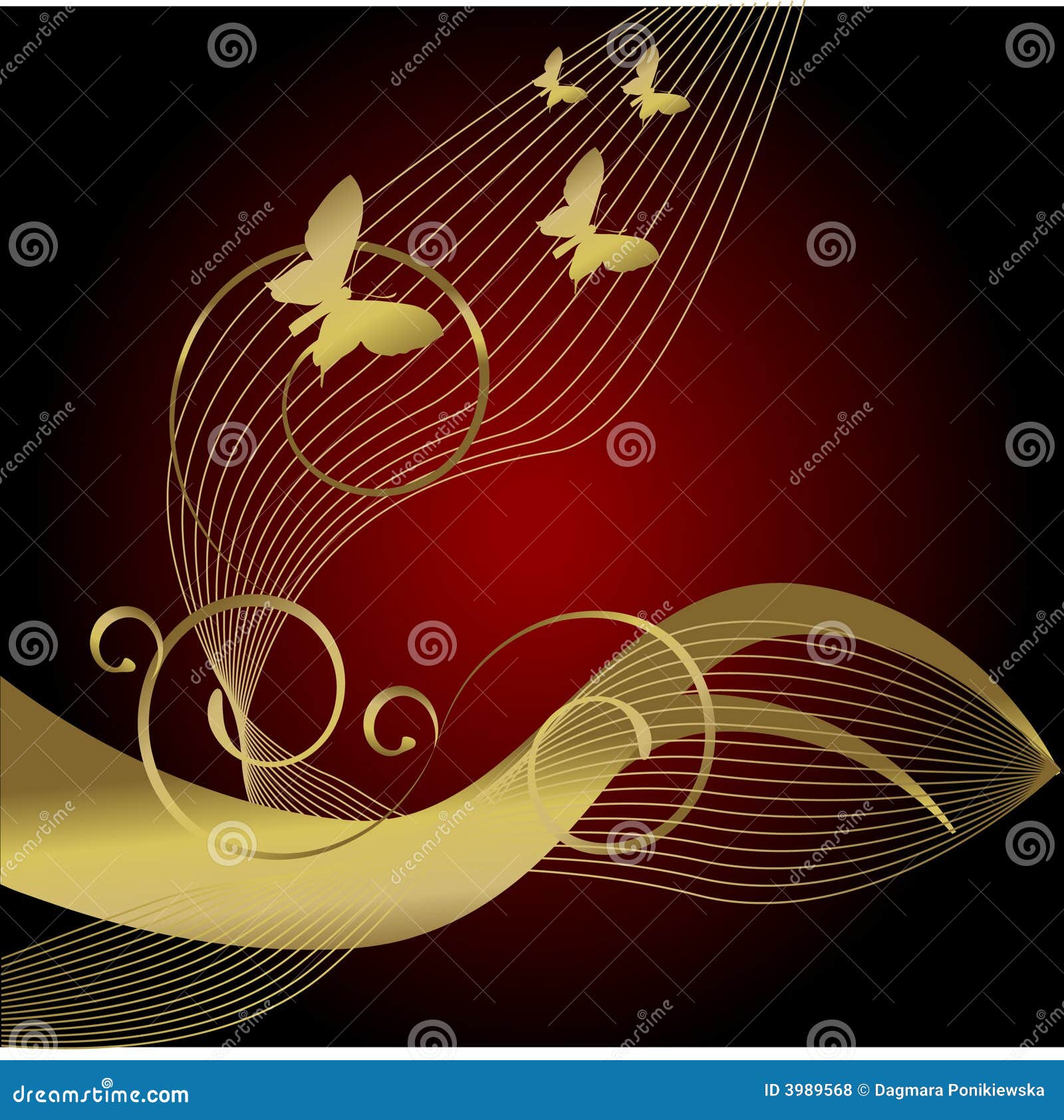 Gold Butterfly Vector Illustration | CartoonDealer.com #17520644