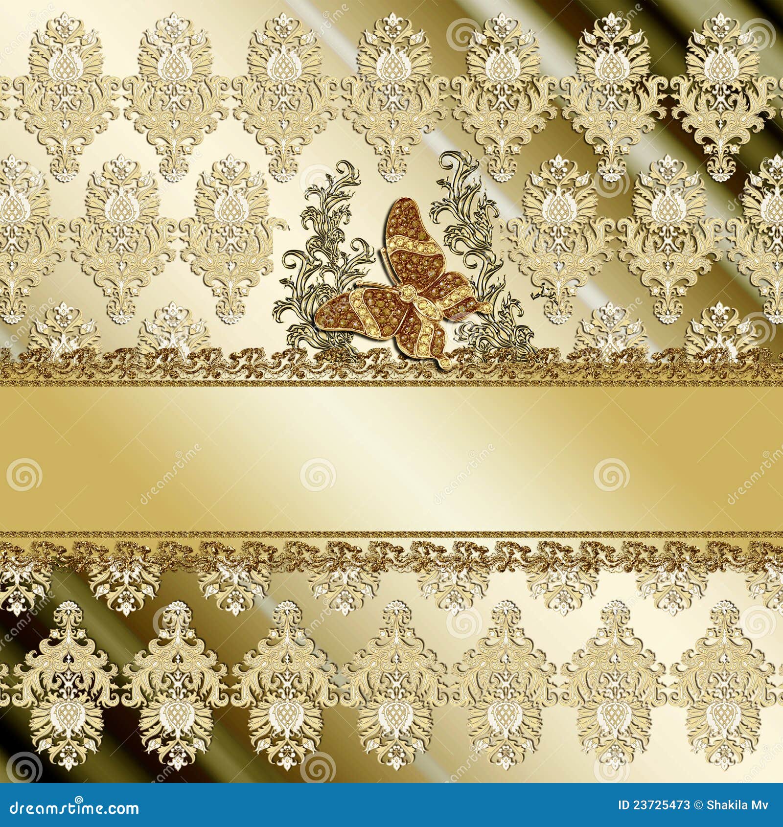 Gold Butterfly Vector Illustration | CartoonDealer.com #39272944