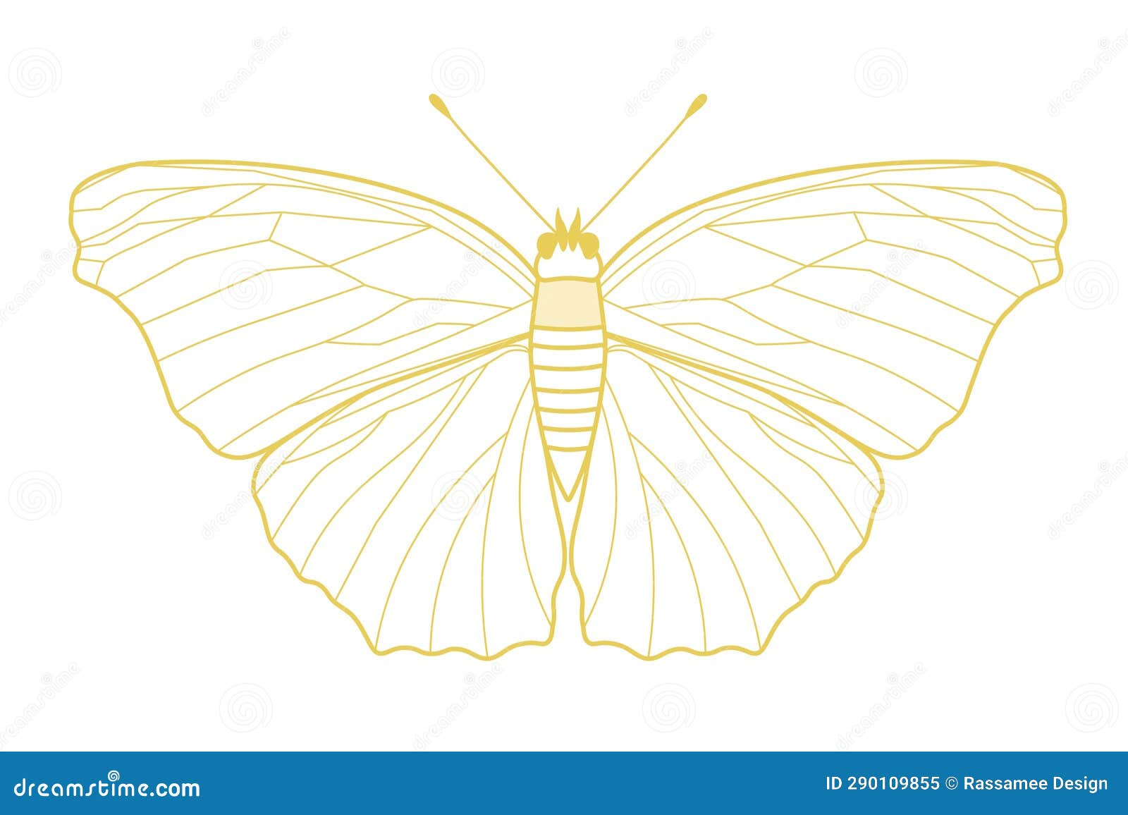 Gold Butterfly Isolated Graphic Element Design Stock Image ...