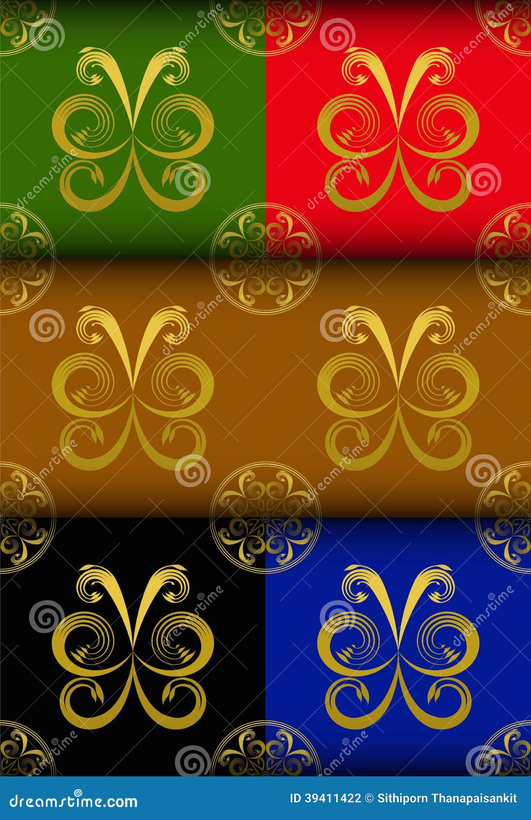 Gold butterfly Pattern stock vector. Illustration of gold - 39411422