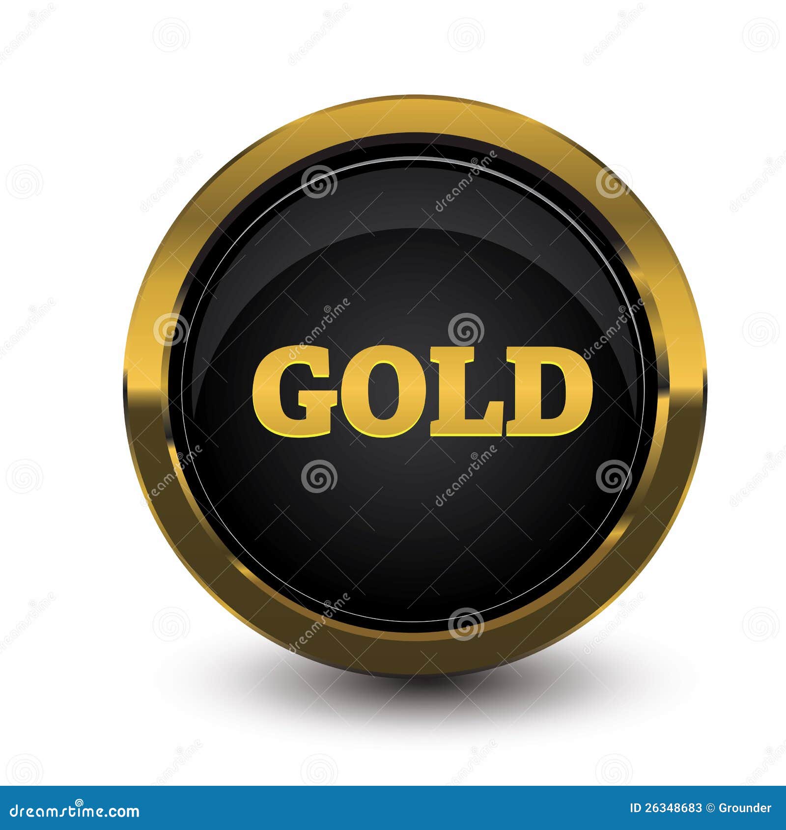 Gold button with black stock vector. Illustration of graphic - 26348683