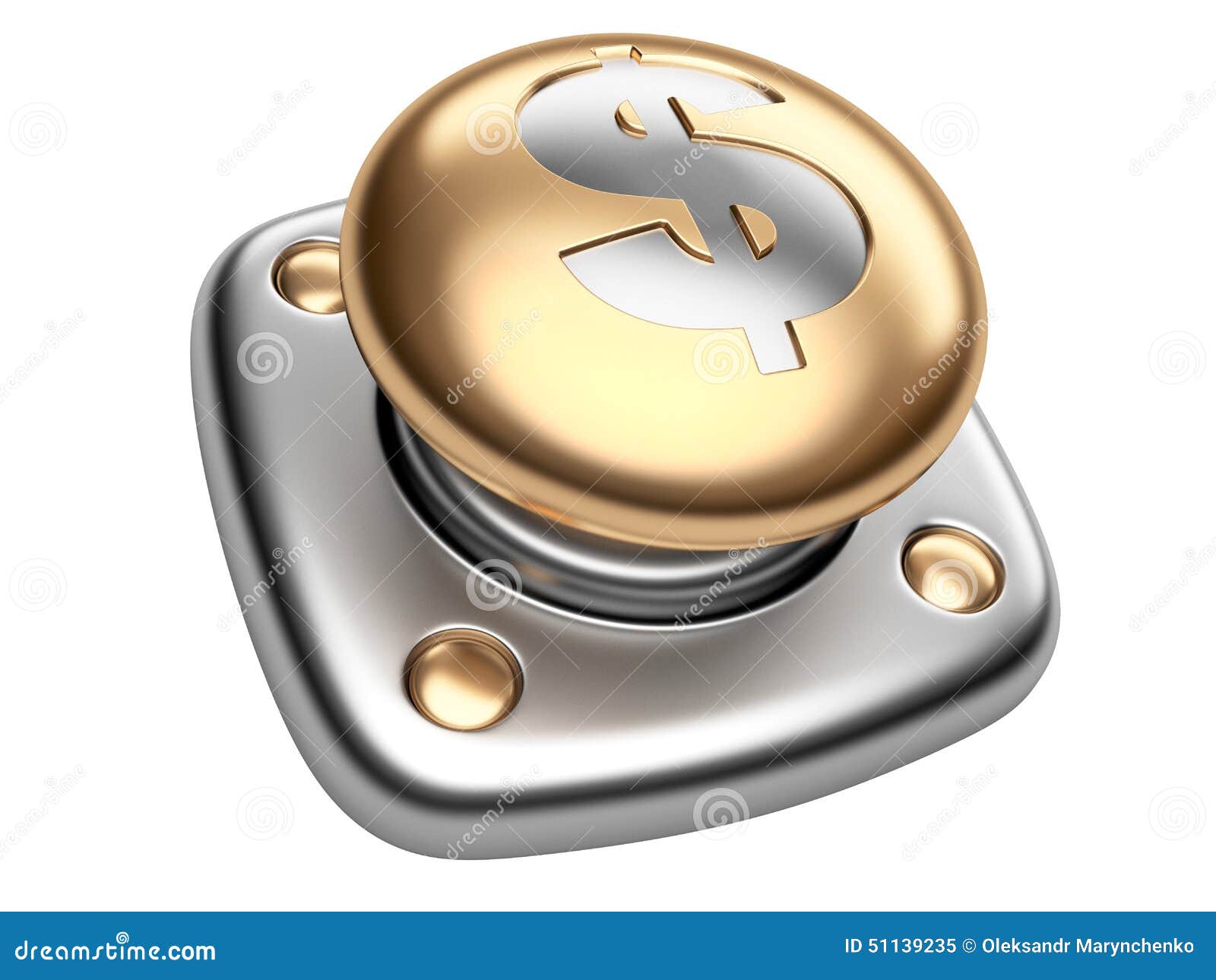 Gold Button with Dollar Sign. Start Up Business Concept Stock ...