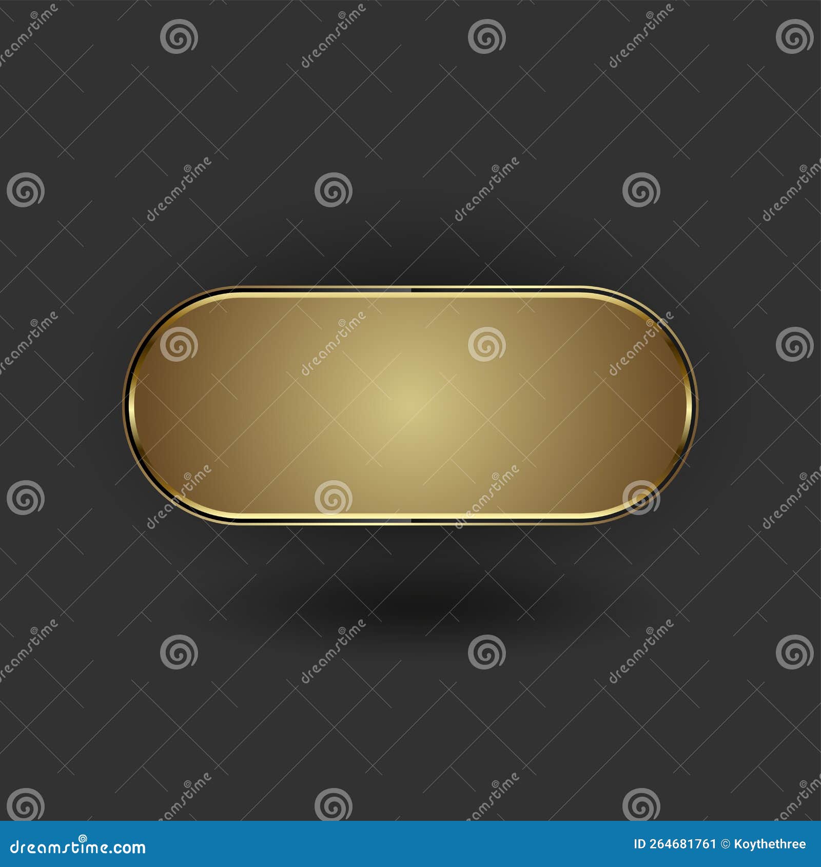 A Gold Button of Geometric Shape with Luxury Frames and Golden Shape on ...