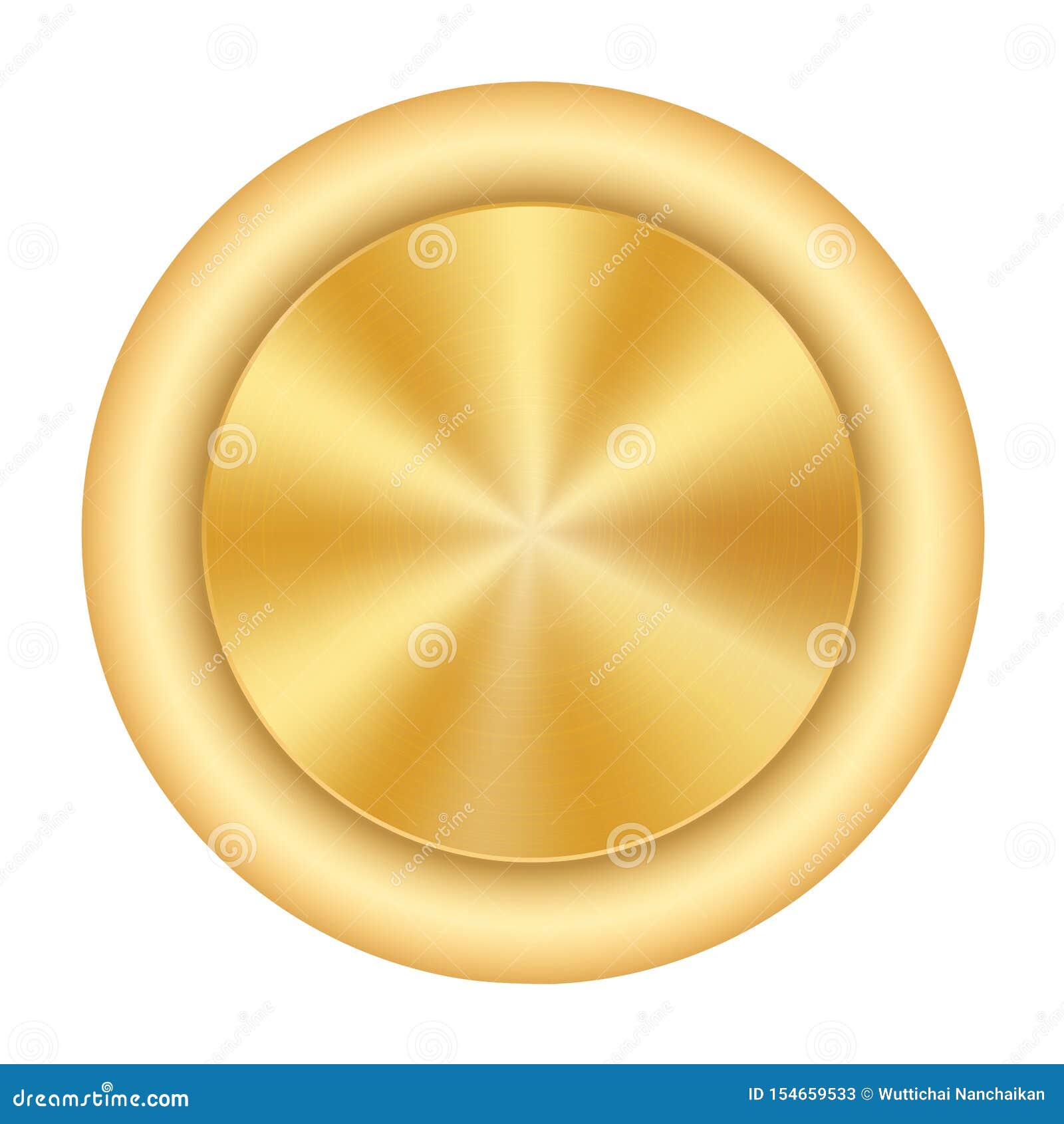Gold button stock vector. Illustration of concentric - 154659533