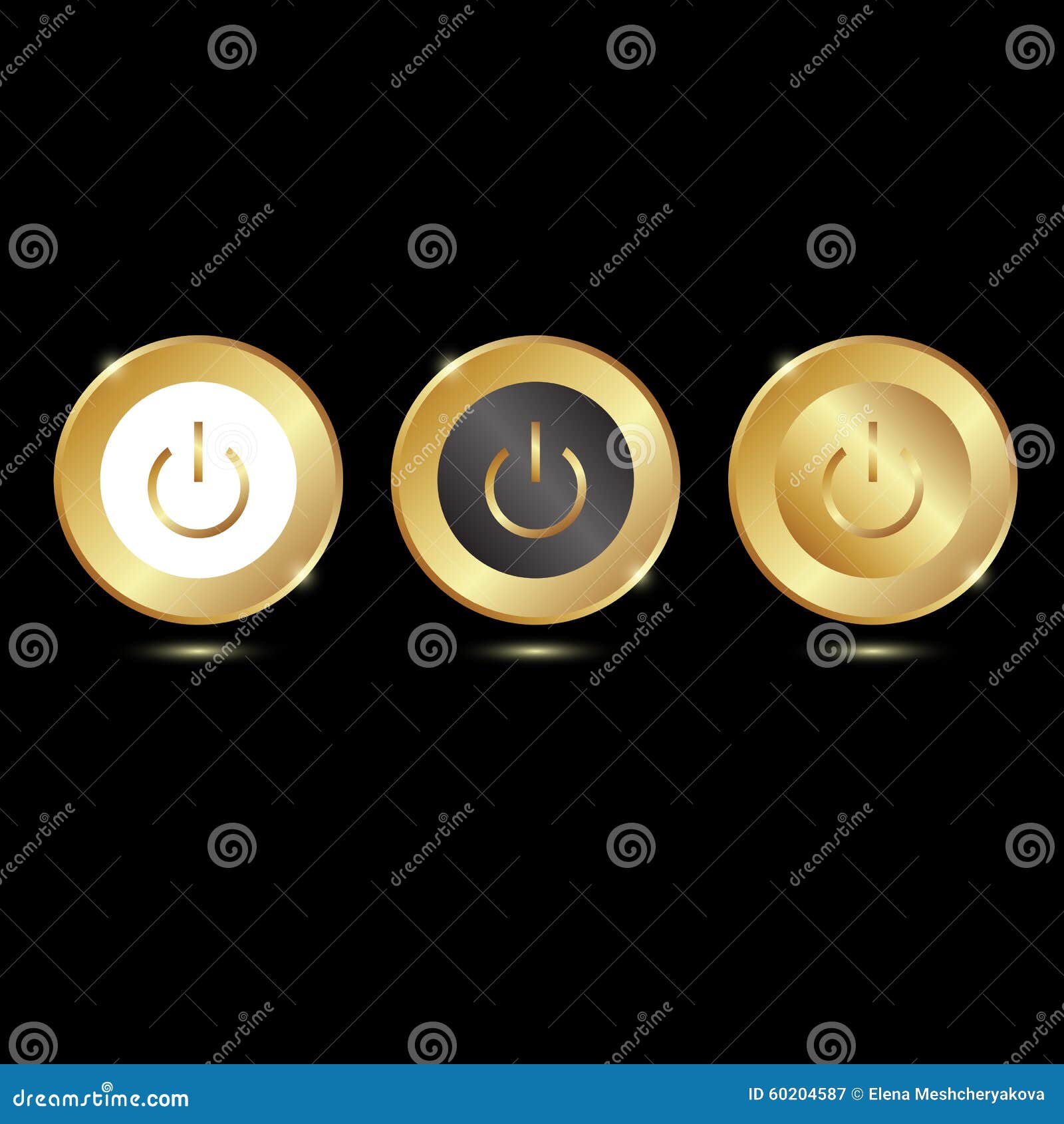 Gold button on the start stock illustration. Illustration of energy ...