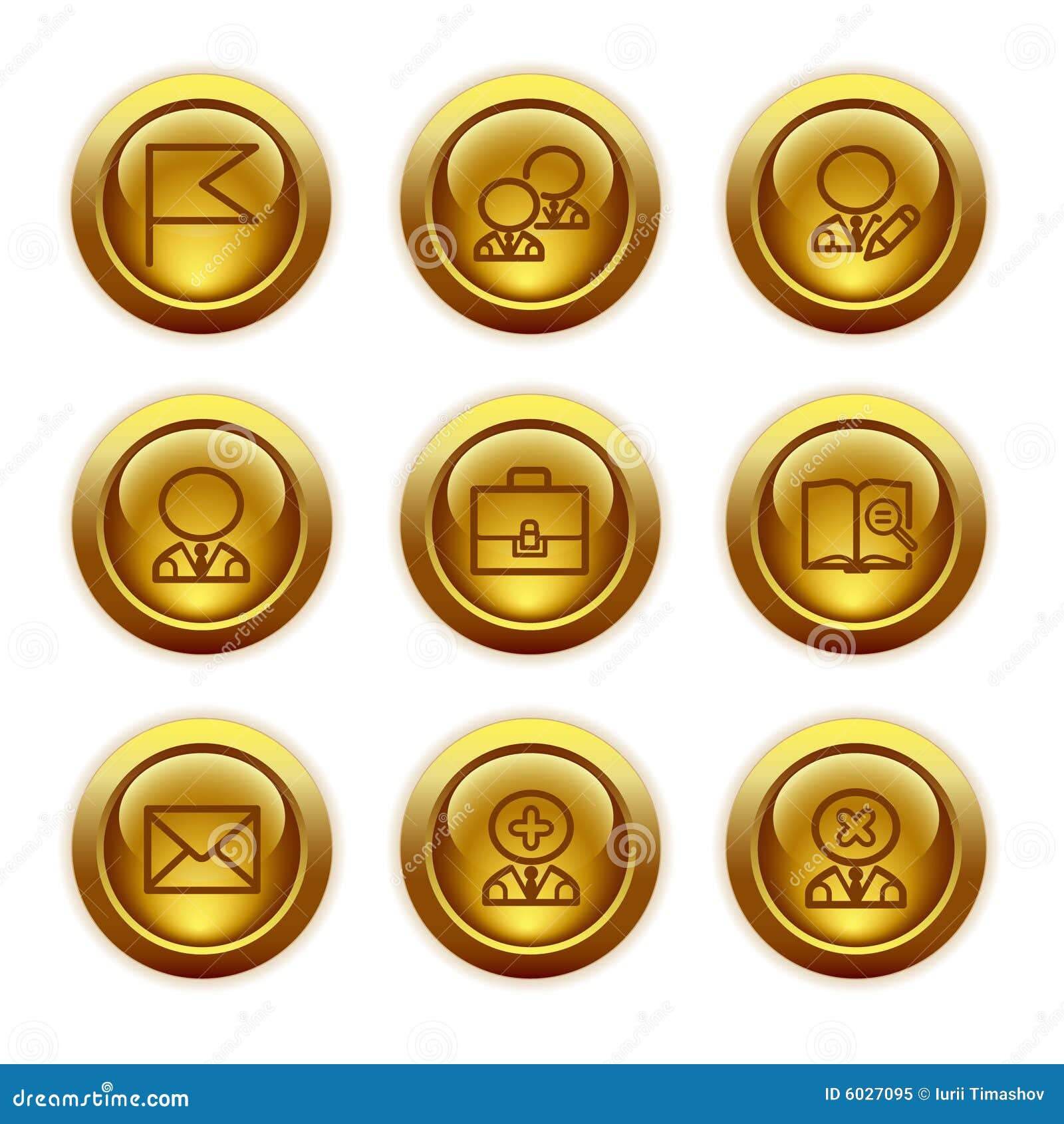 Gold Button Web Icons, Set 1 Stock Vector - Illustration of copy ...