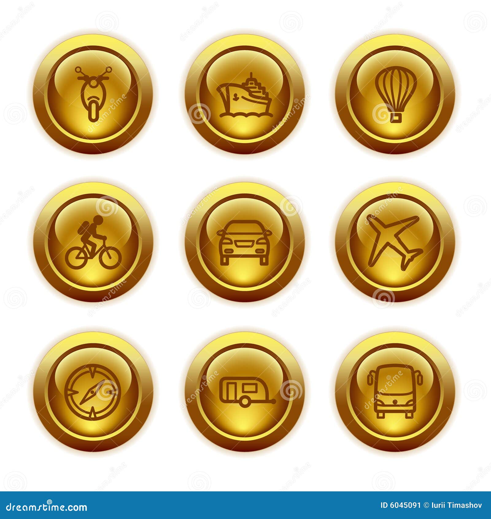 Gold Button Web Icons, Set 20 Stock Vector - Illustration of button ...