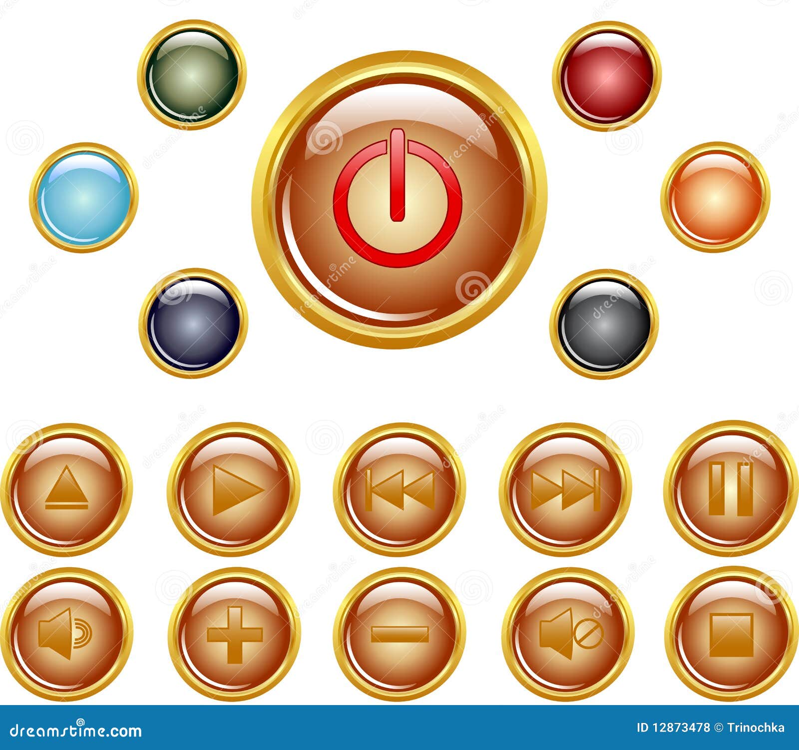 Gold buttons. stock vector. Illustration of design, gradient - 12873478