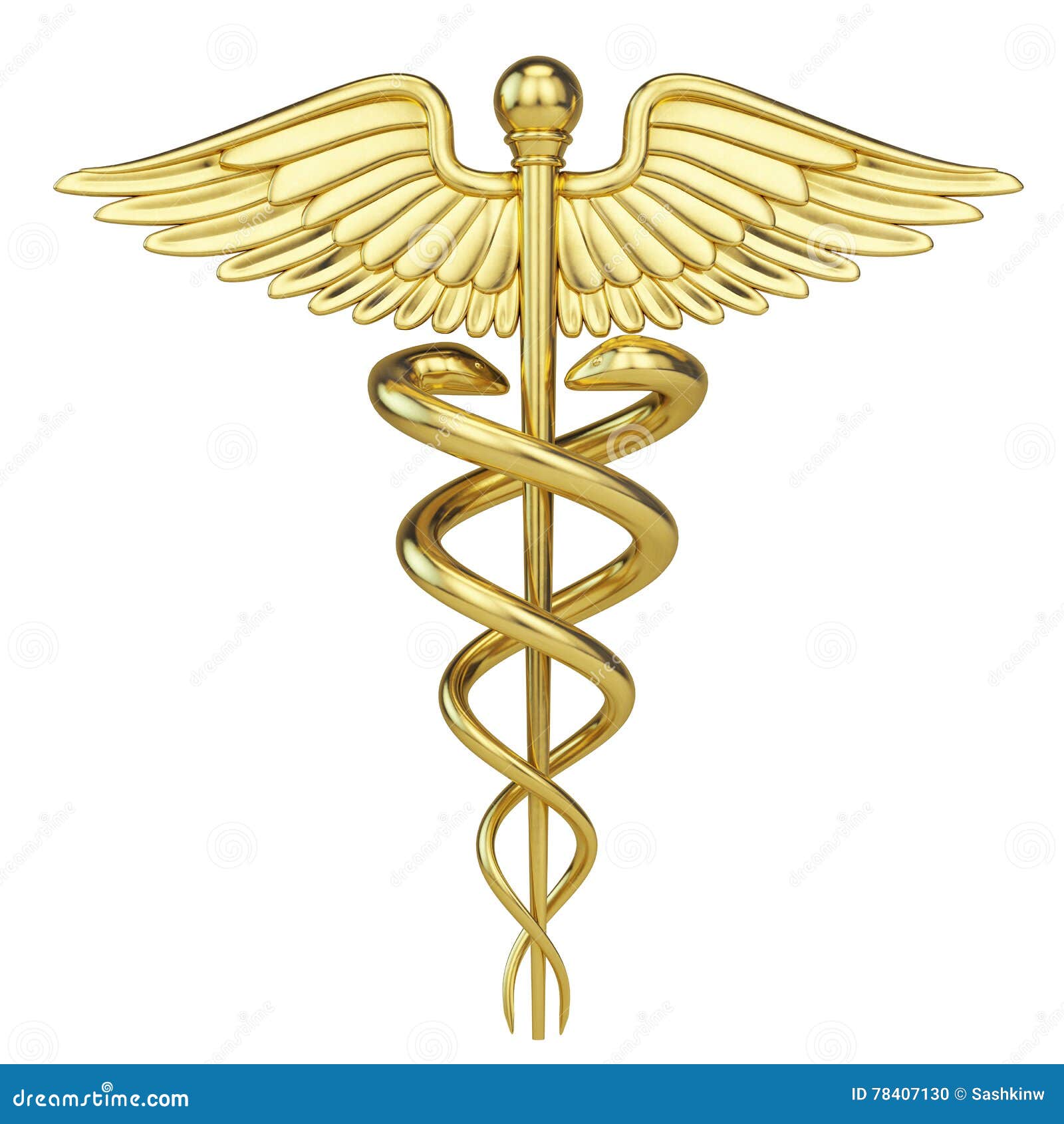 Gold Caduceus Cartoon Vector | CartoonDealer.com #64279843