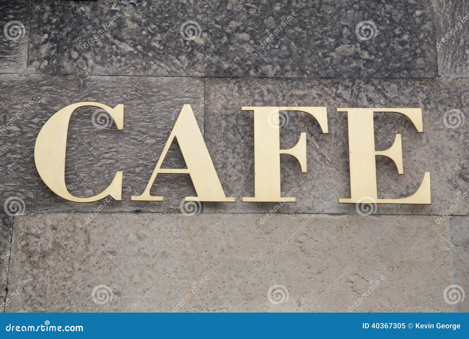 Gold Cafe Sign stock image. Image of wall, cafe, gold - 40367305