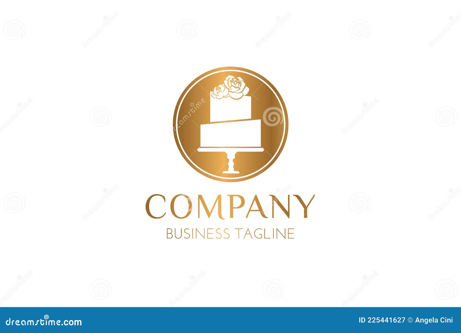 Gold Cake Logo Design stock vector. Illustration of symbol - 225441627