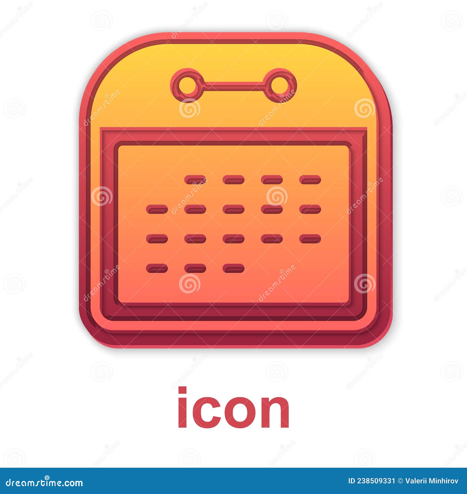 Gold Calendar Icon Isolated on White Background. Event Reminder Symbol ...