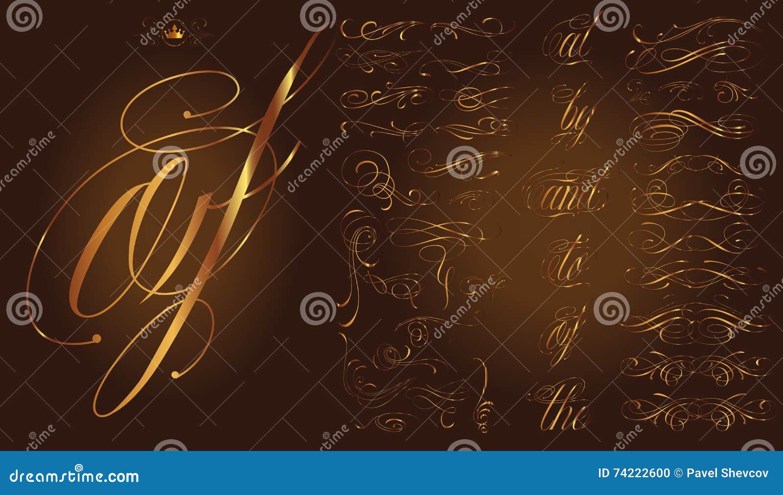 Gold Calligraphic Tattoo Set Stock Illustration - Illustration of ...