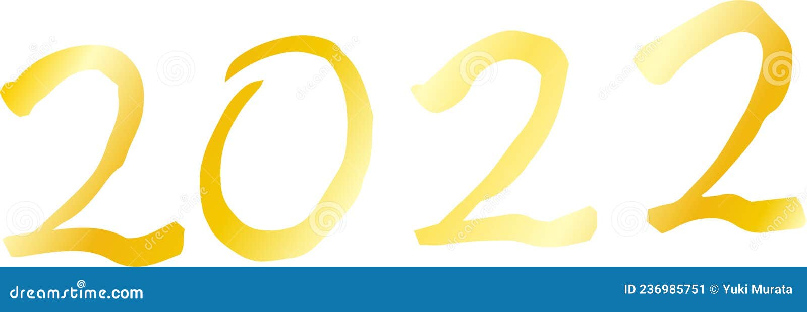 Gold 2022 Calligraphy for New Years Cards Stock Vector - Illustration ...