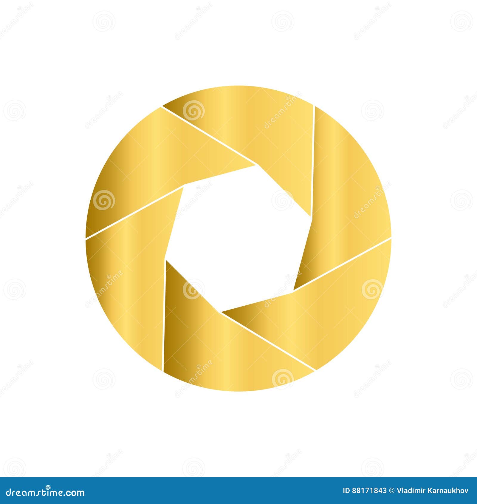 Gold Camera Shutter. Round Icon. Circle Logo. Stock Vector - Illustration of lens, sign: 88171843