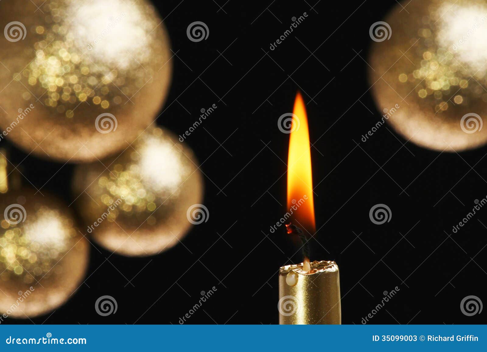 Gold candle stock image. Image of sphere, festive, ball - 35099003