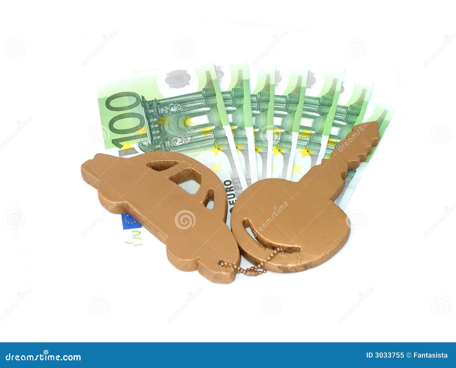 Gold car key and money stock image. Image of european - 3033755