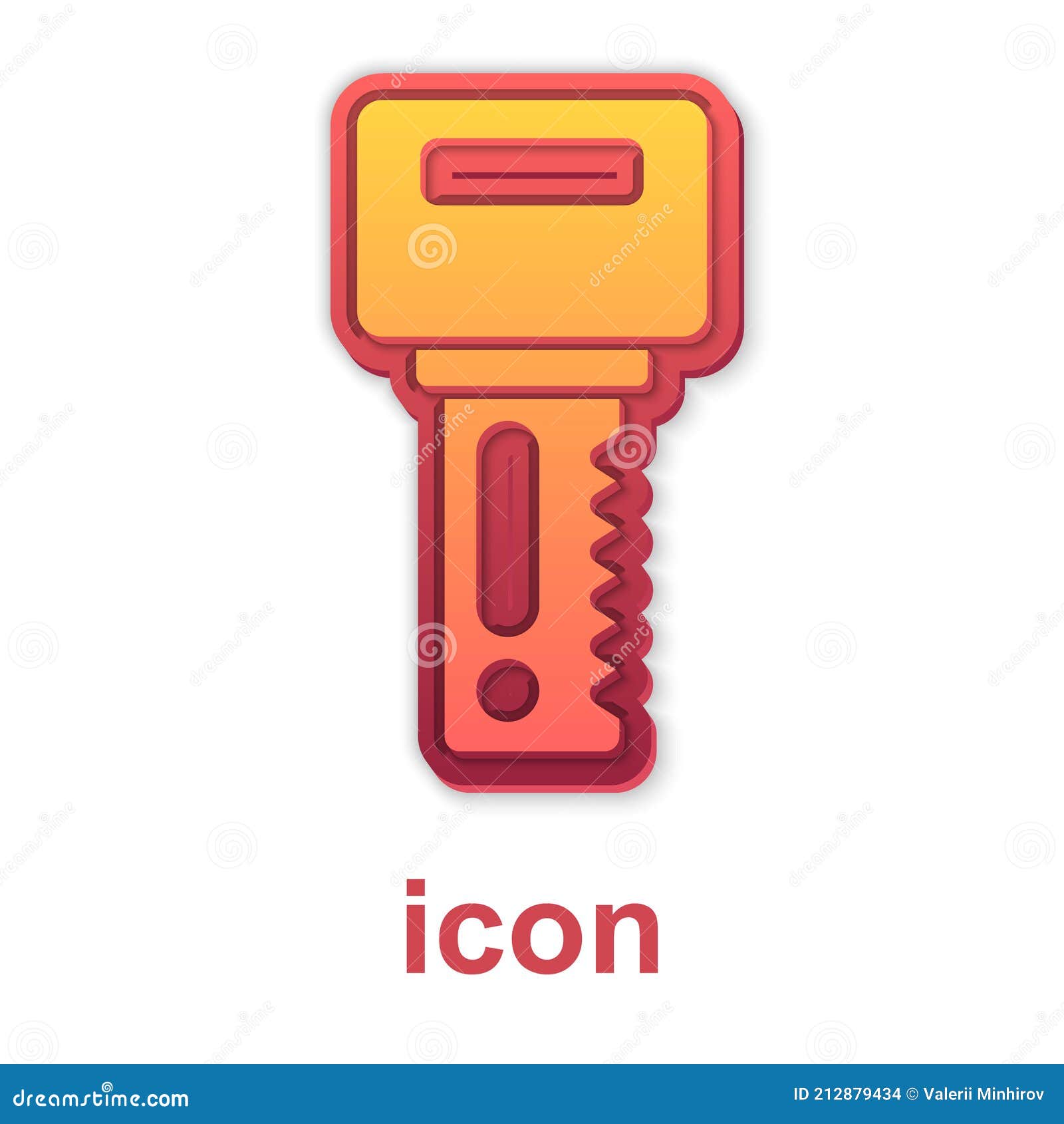 Gold Car Key with Remote Icon Isolated on White Background. Car Key and ...