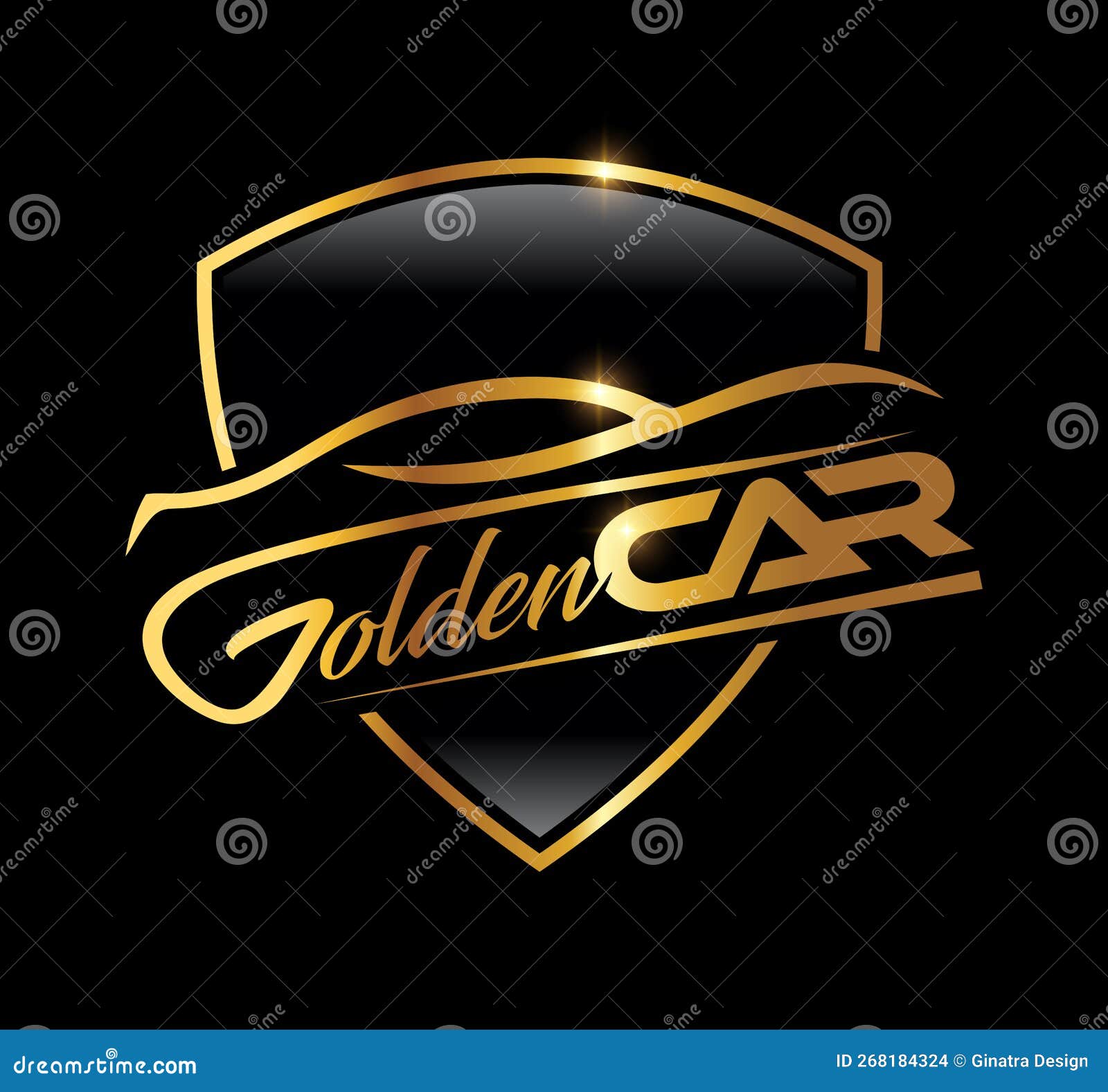 Gold Car Logo Vector icon stock vector. Illustration of company - 268184324