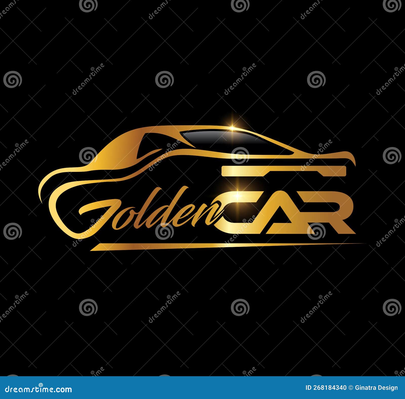 Gold Car Logo Vector icon stock vector. Illustration of vector - 268184340