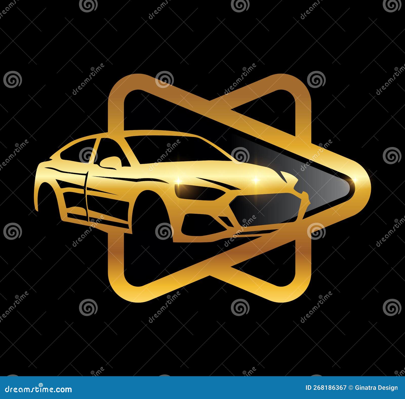 Gold Car Logo Vector icon stock vector. Illustration of business ...